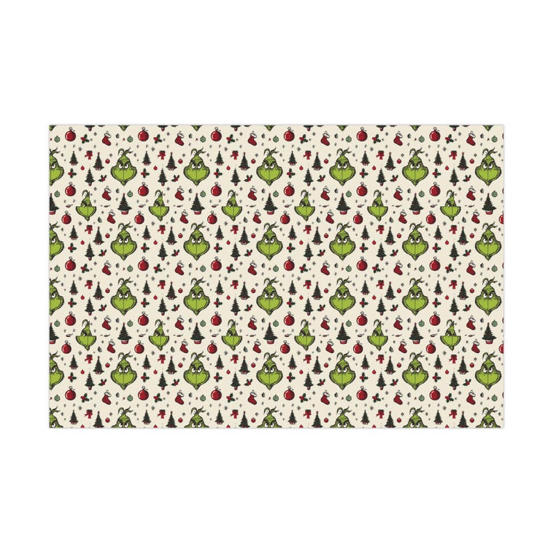 Grinch Christmas Gift Wrap Fun & Festive Wrapping Paper for Holiday ...