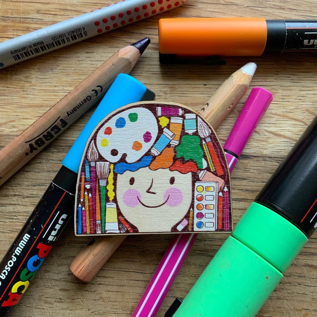 Amelia Artist Printed Brooch - Etsy