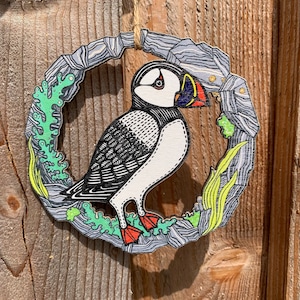 Puffin Wooden Decoration - Etsy