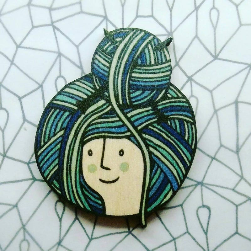 Knitting Brooch - Etsy UK
