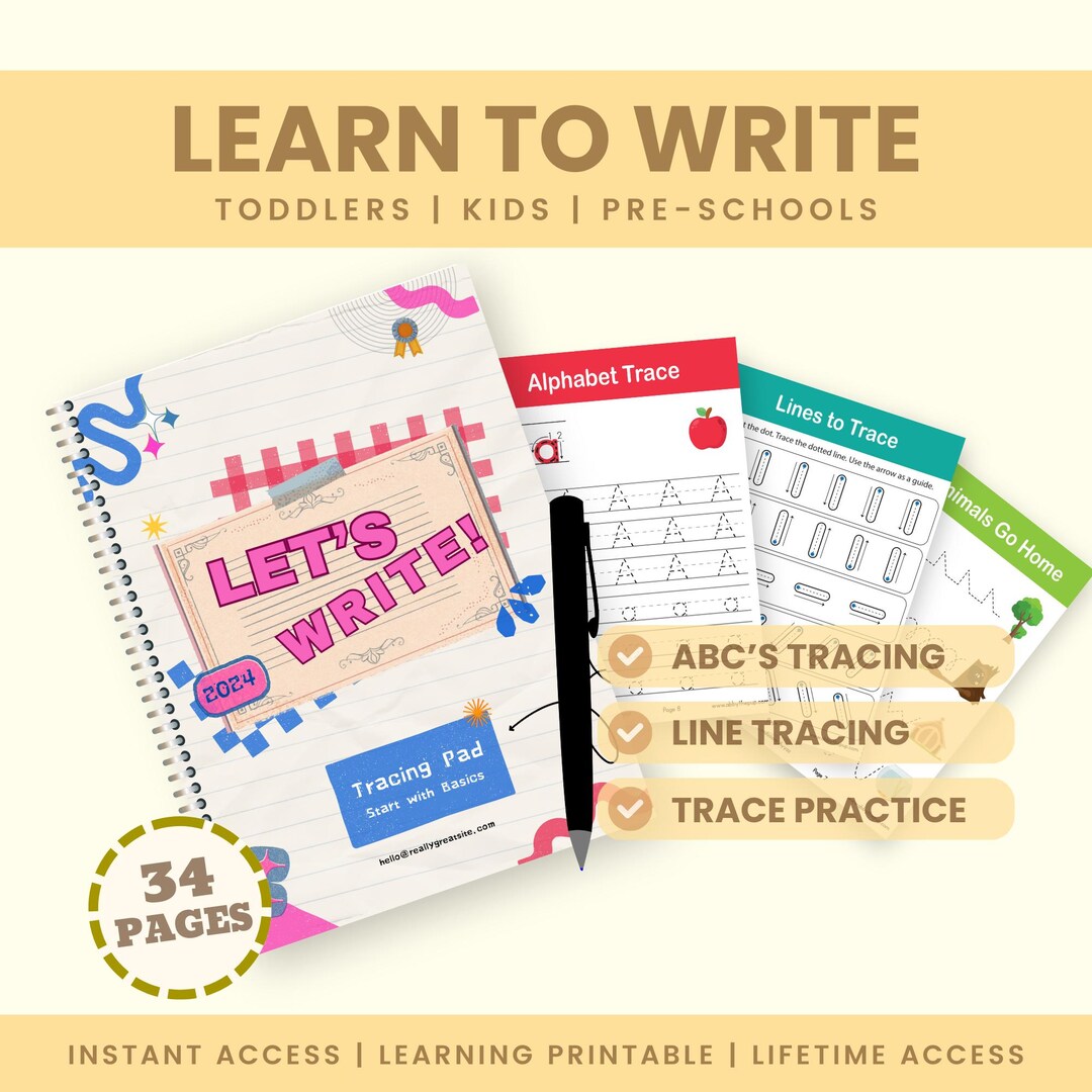 Learn to Write Busy Book, Tracing ABC, Lines & Practice Worksheets ...