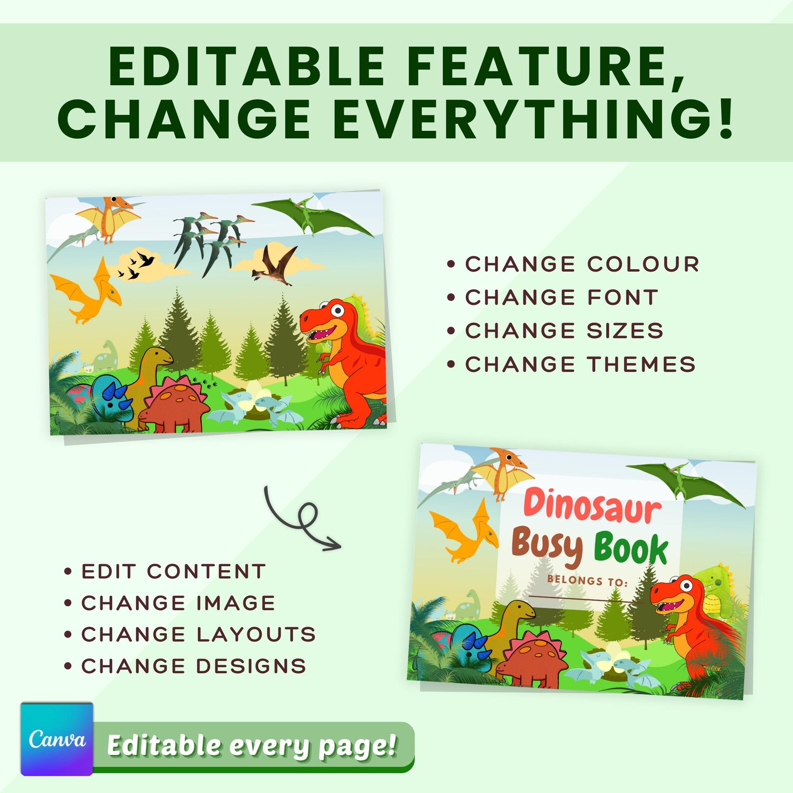 Dinasour Busy Book for Toddlers, Educational Binder, Homeschool ...