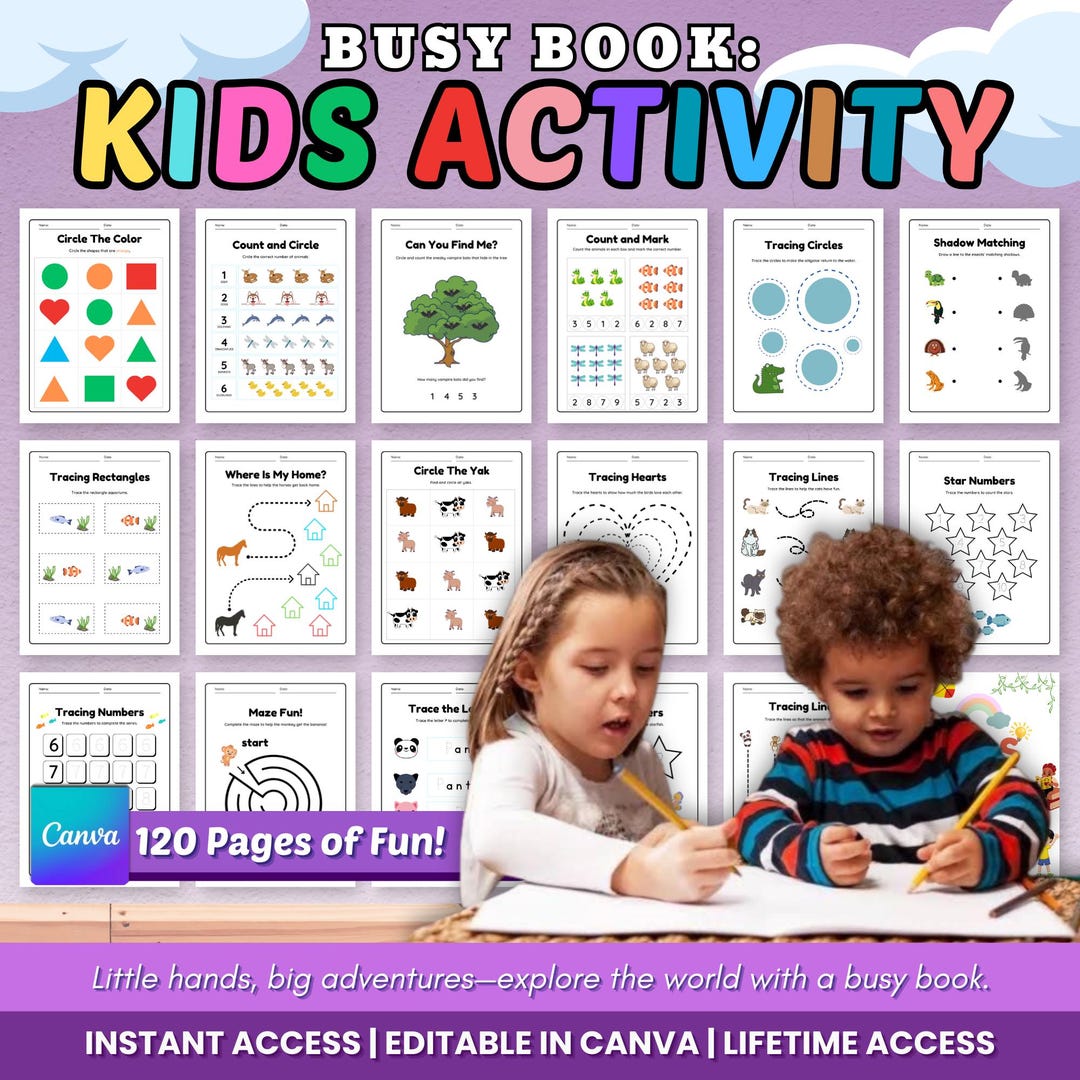Editable Educational Binder, Busy Book for Toddlers & Kids, Learning ...
