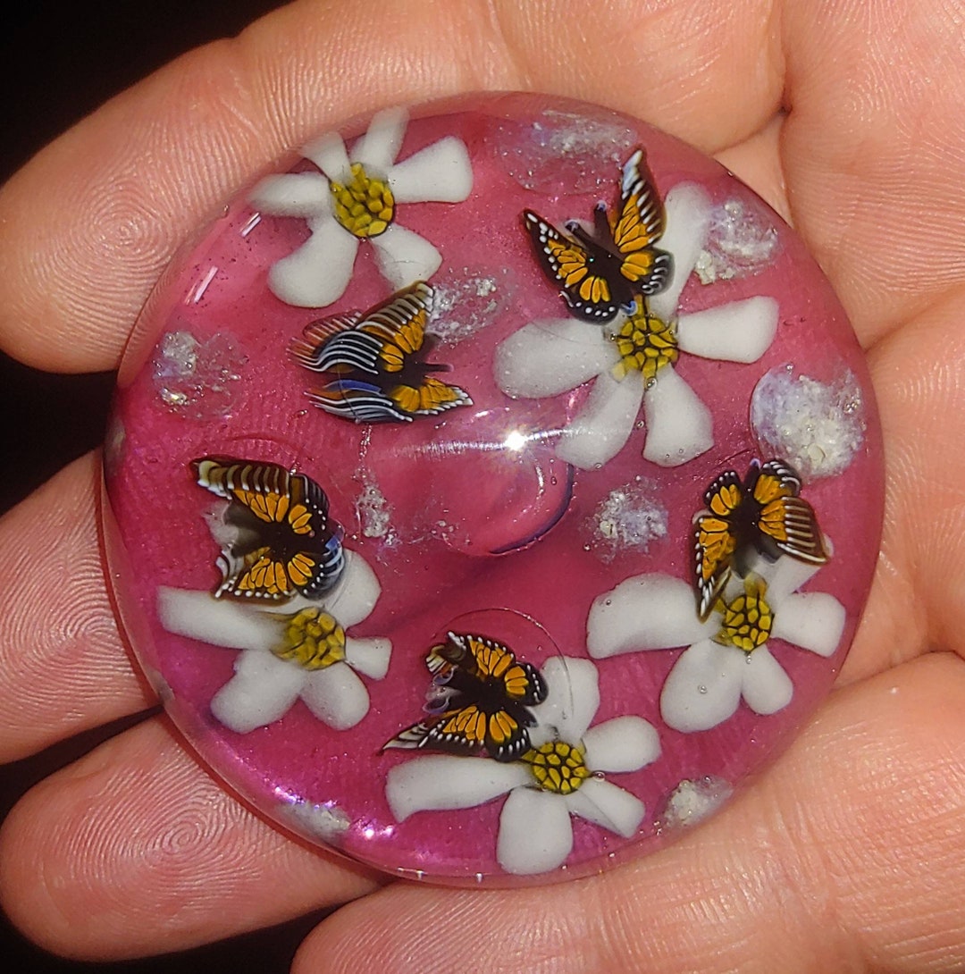 Memorial Glass Butterfly and Flower Paperweight Handmade for You by Joe ...