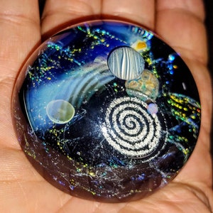 Memorial Glass Remembrance Ash Planet Space Paperweight With Opal 2 ...