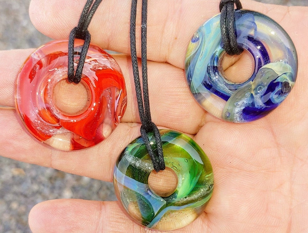 Memorial Glass Jewelry Ring Medallion Urn Remembrance Keepsake Glass ...