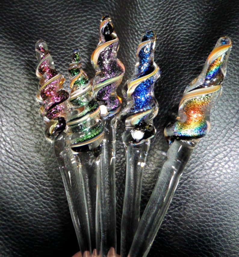 Hairstick Jellyfish Handmade Lampwork Glass Hair Stick Haarstab Glass ...