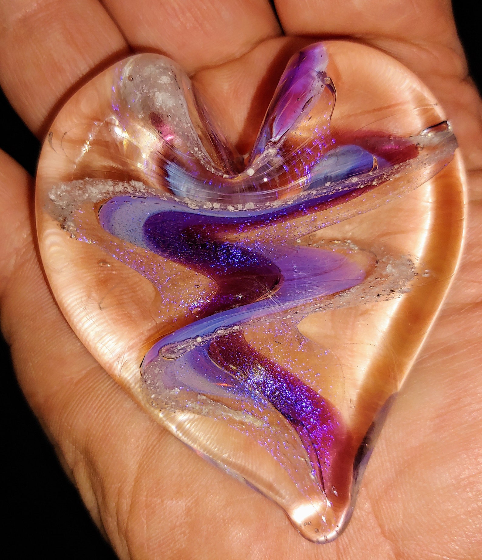 Memorial Keepsake Heart for Cremation Ashes Handmade Glass Urn | Etsy