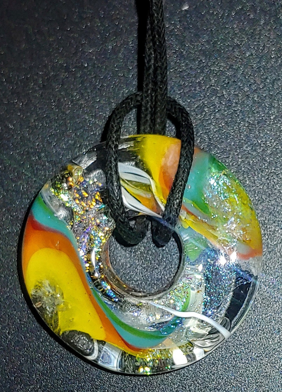 Memorial Glass Rainbow Jewelry Ring Medallion Urn Remembrance Keepsake ...