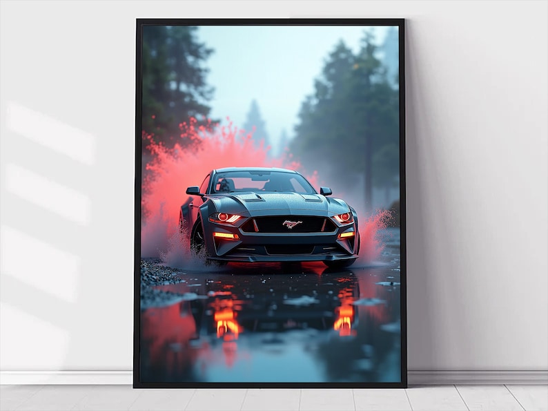 Ford Mustang Poster Print | High-quality Car Art in Multiple Sizes ...