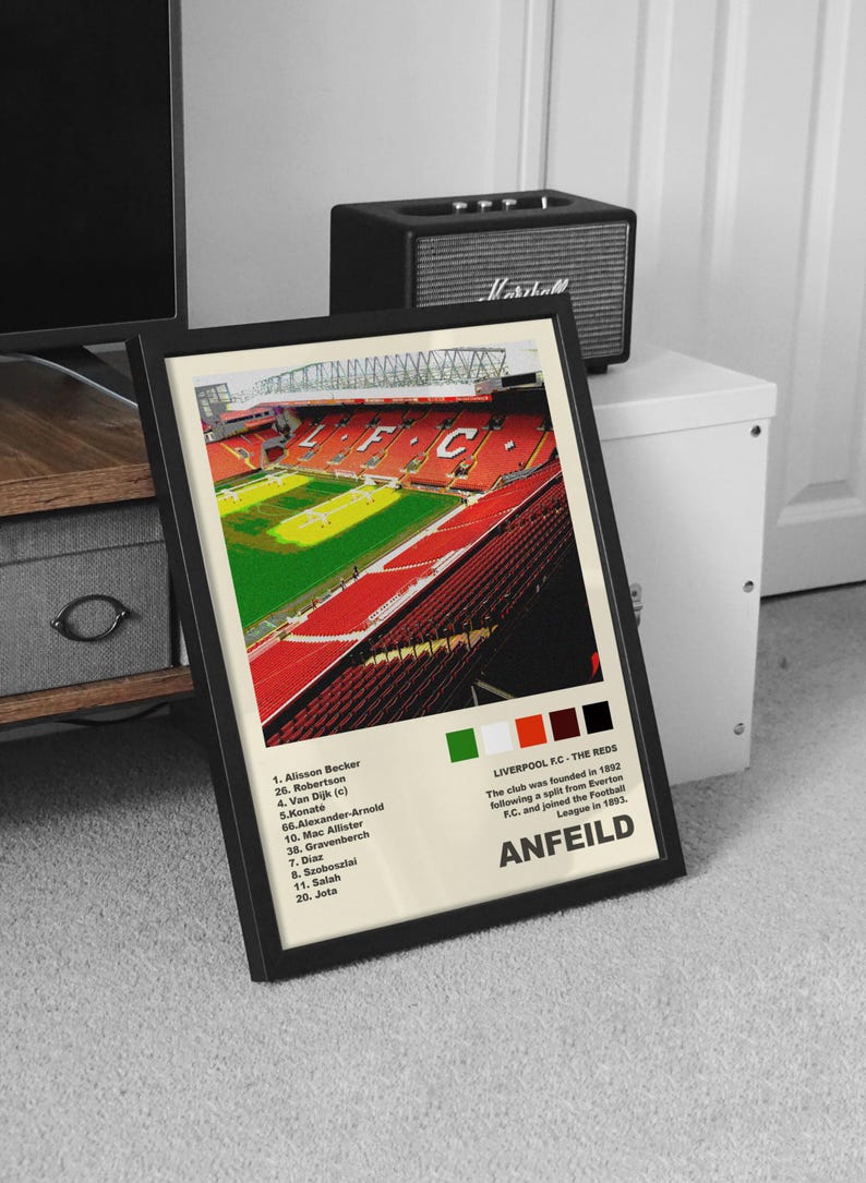 Liverpool FC the Reds Album Cover Poster Est. 1892, Starting 11 Lineup ...