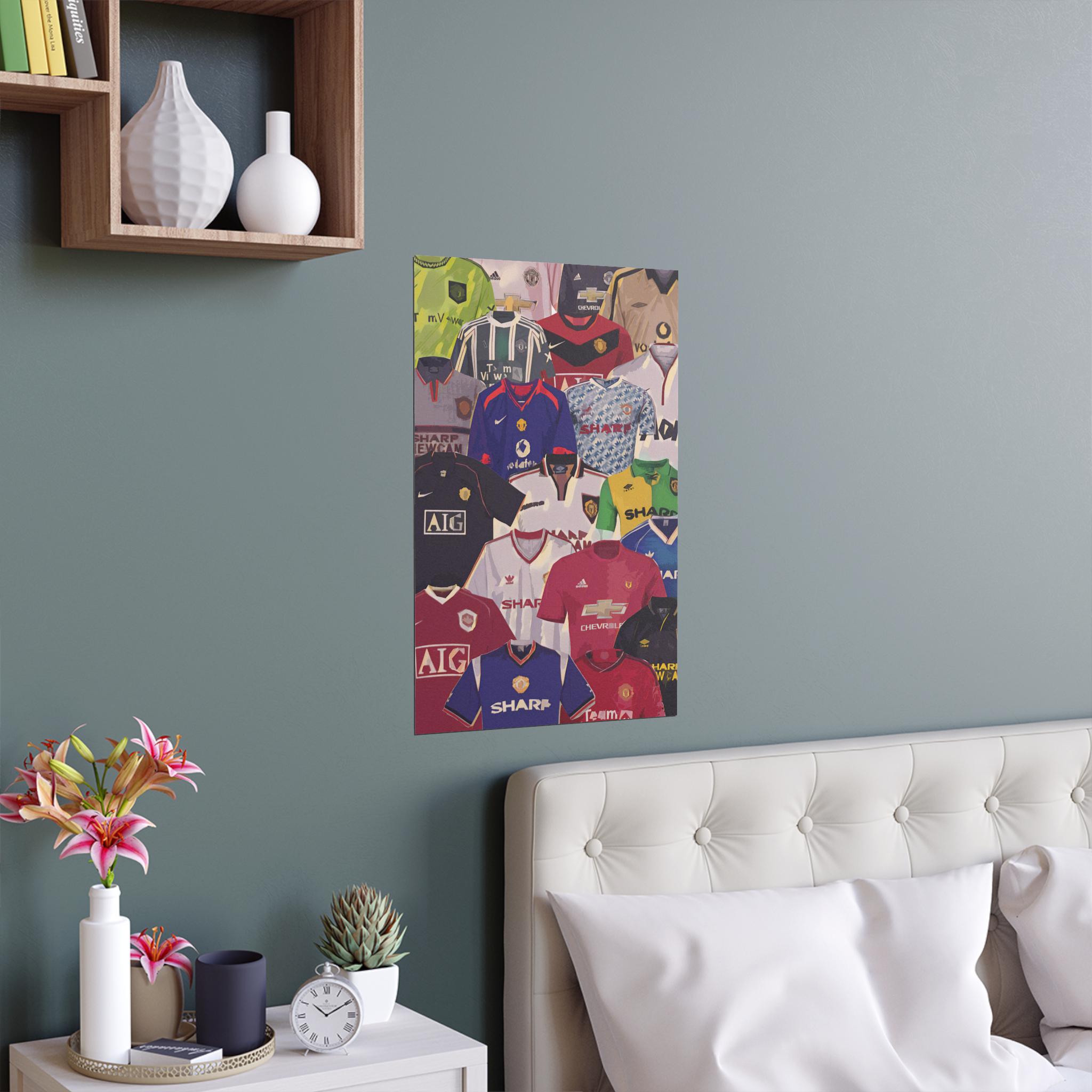 Manchester United Home and Away Kit Poster, Manu Poster, Football ...