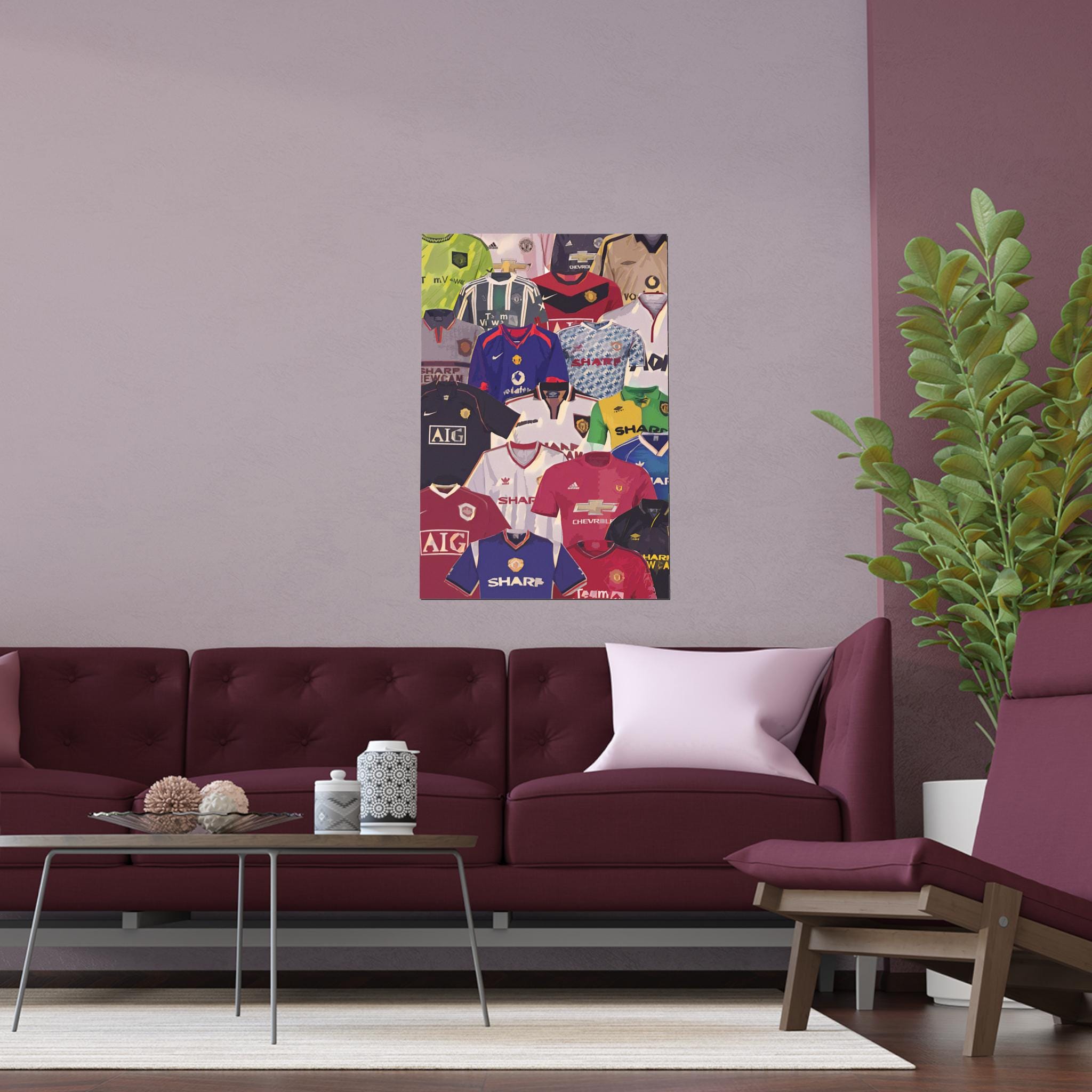 Manchester United Home and Away Kit Poster, Manu Poster, Football ...