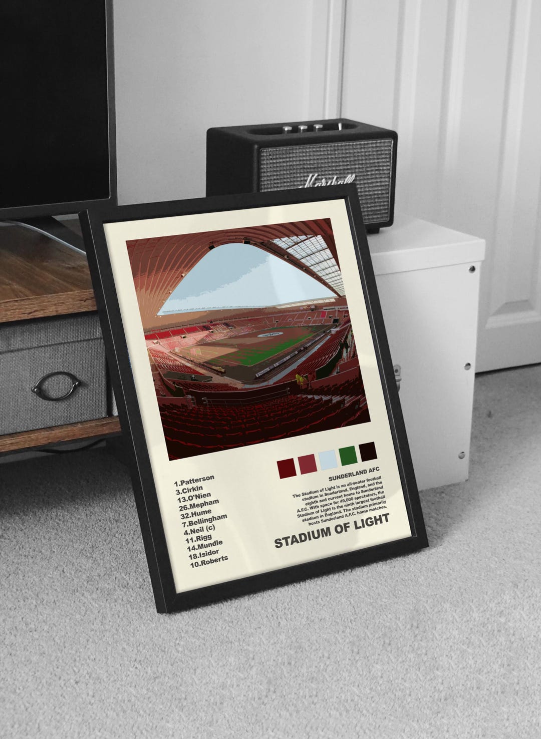 Sunderland AFC Poster: Stadium of Light, Starting 11 Tracklist - Etsy
