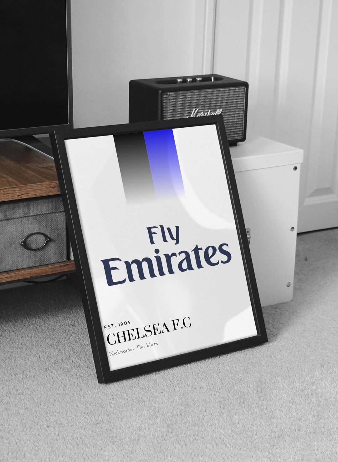 Retro Fly Emirates Chelsea Fc Poster, Chelsea Poster, Cfc Poster ...