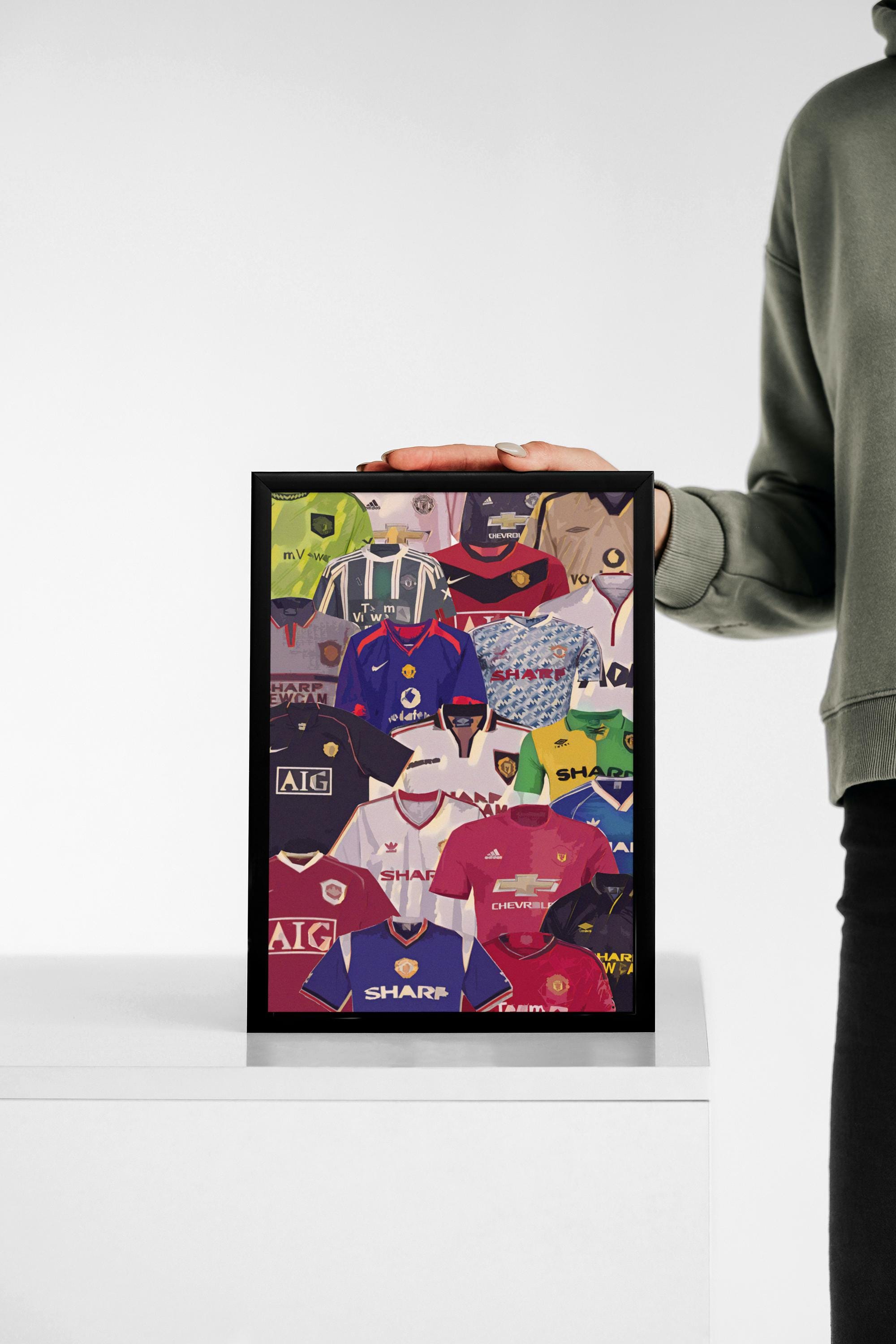 Manchester United Home and Away Kit Poster, Manu Poster, Football ...