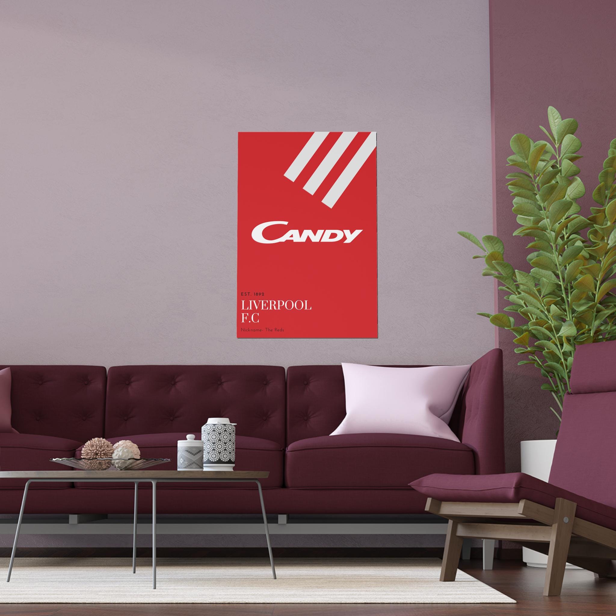Liverpool Candy Adidas Retro Kit Poster Classic 80s Style Ft Iconic ...