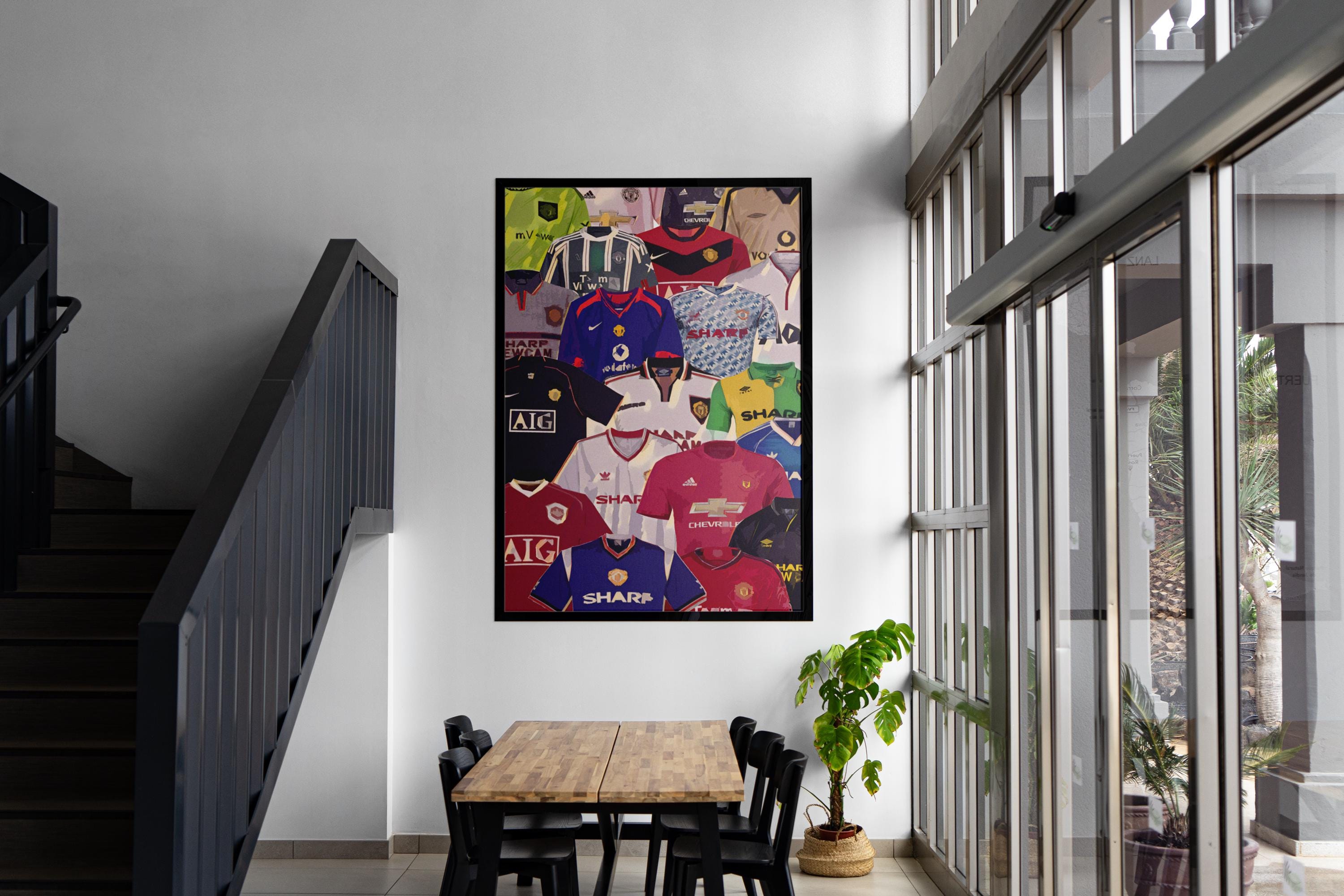 Manchester United Home and Away Kit Poster, Manu Poster, Football ...