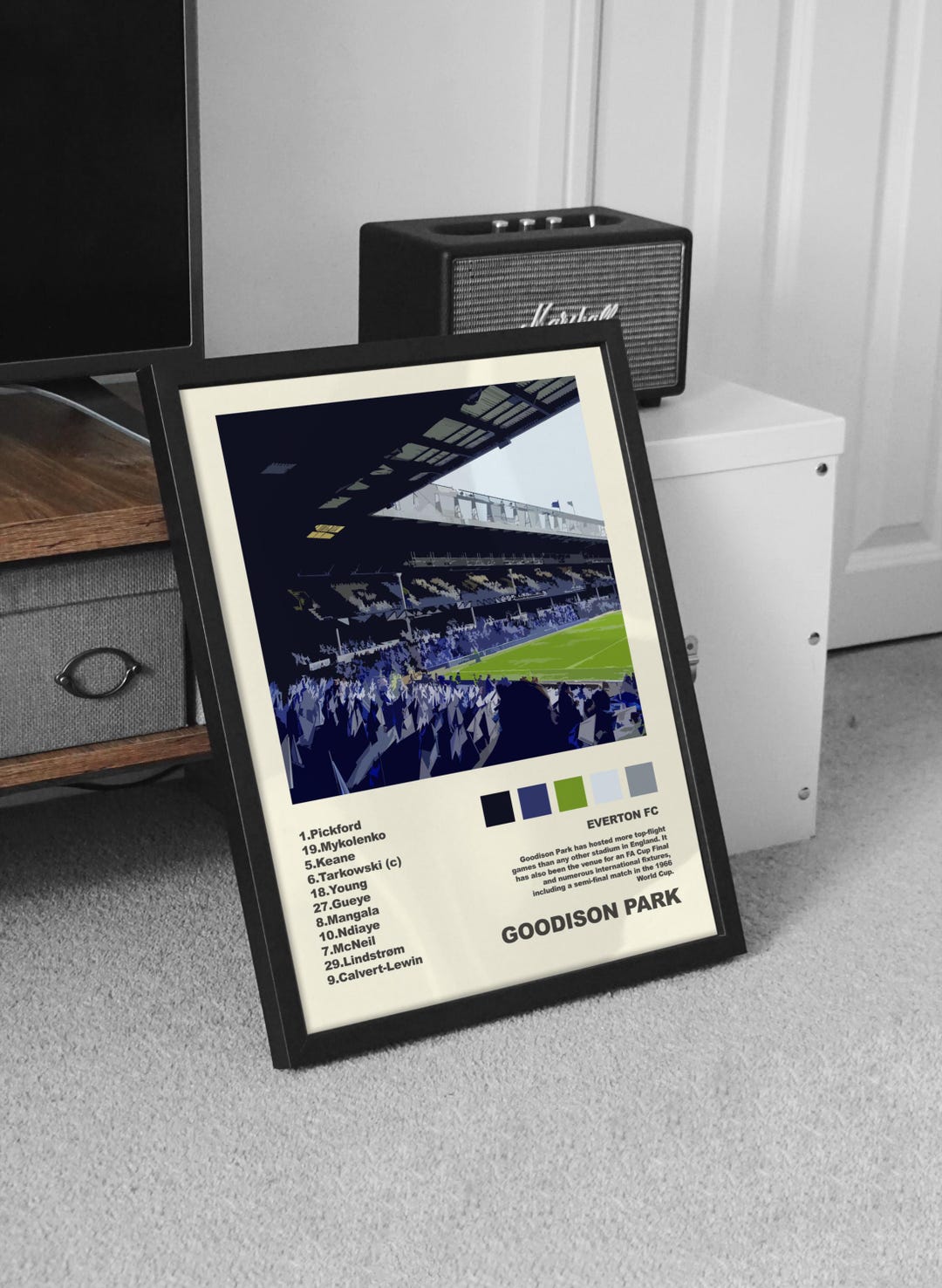 Everton Fc Album Cover Style Poster, Starting 11 Track List, Everton ...