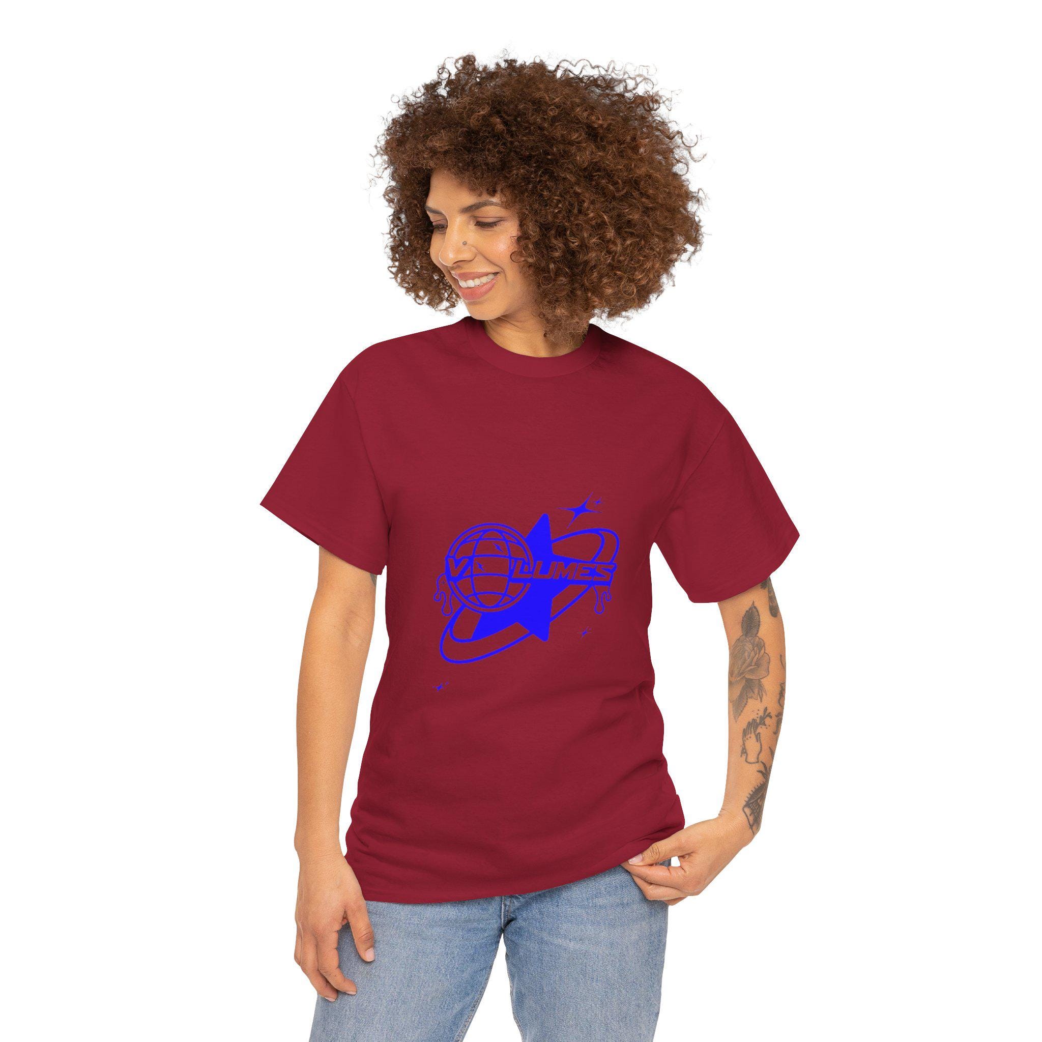 Y2K Inspired Volumes Logo Unisex Tee, Streetwear Cardinal Red T-shirt ...