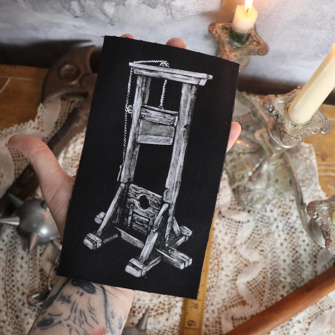 Guillotine Medieval Printed Canvas Sew on Patch - Etsy