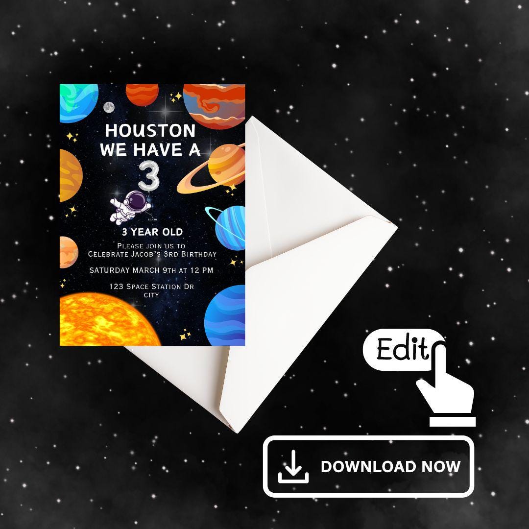Planet Birthday Invitation-kids! - Etsy