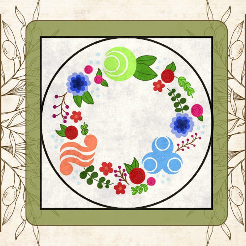 Goddesses of Hyrule - Legend of Zelda Floral Wreath Embroidery Pattern ...