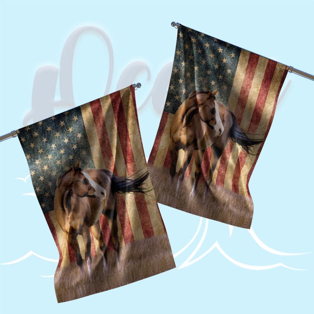 Gift Flag, Retro Horse America Flag Garden Flag House Flag - Etsy