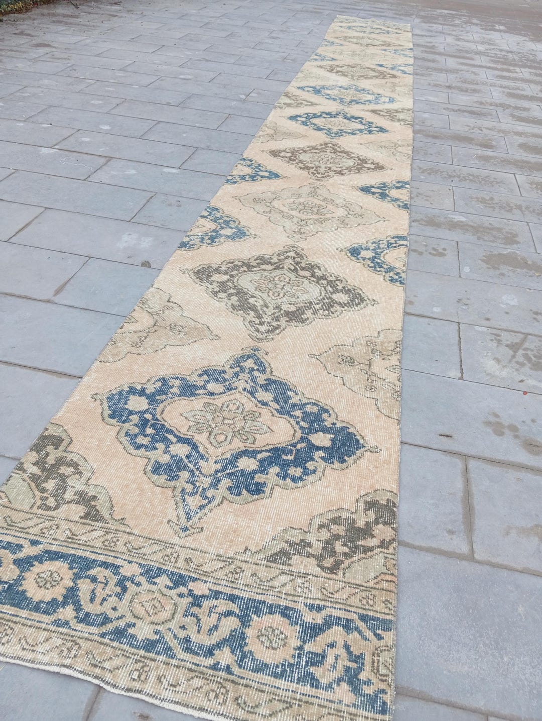 2x22 Runner Rug, Muted Extra Long Runner Persian 2x23, Heriz Rug Runner ...