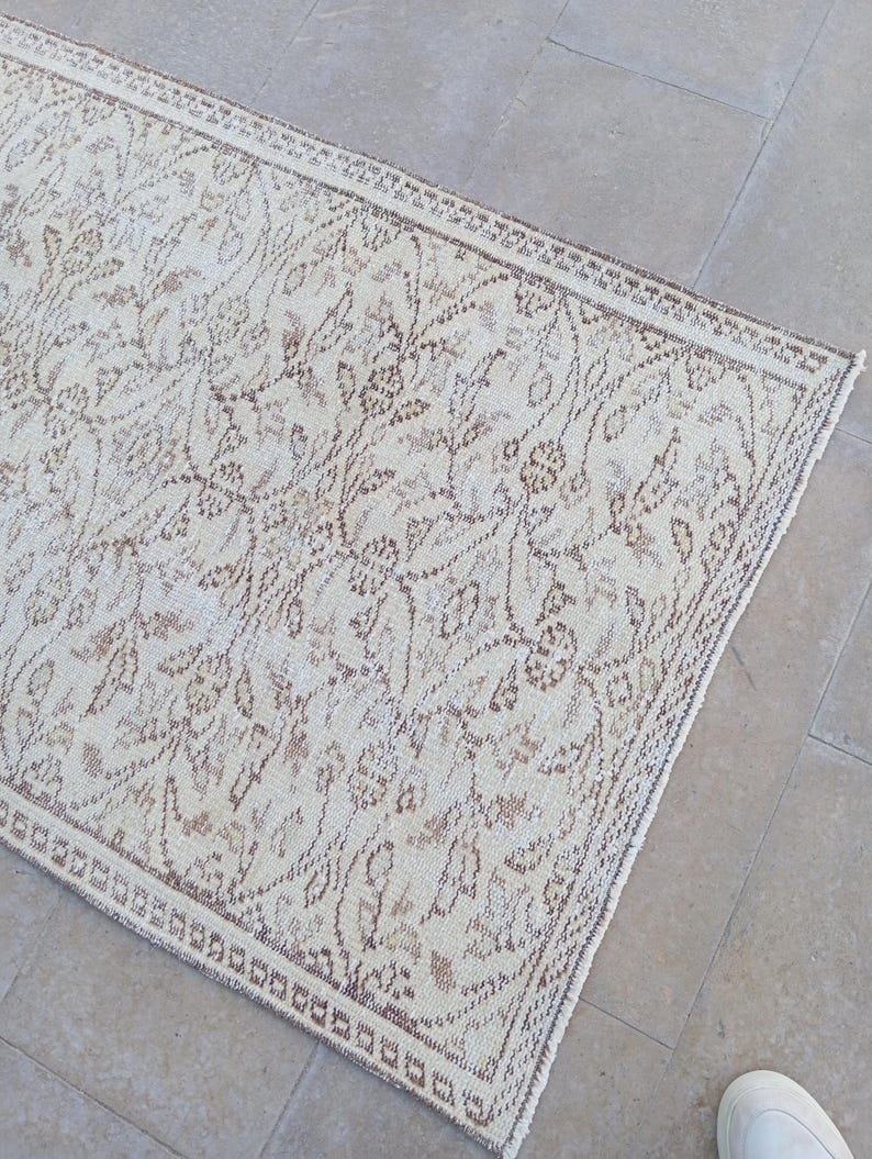 3x7 Vintage Turkish Runner Rug: Handmade Wool Accent Rug - Etsy