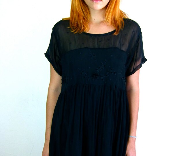 The Perfect, Sheer Black 90's Dress - Etsy