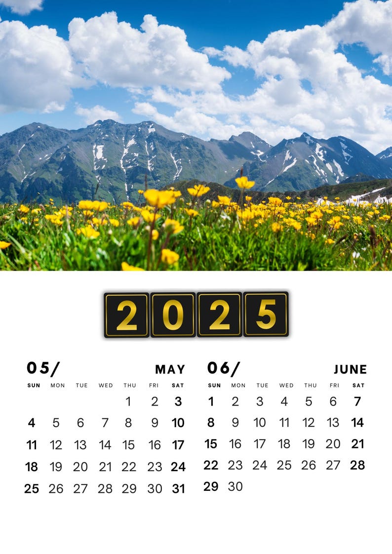 Plantilla de calendario 2025 editable en Canva e imprimible - Etsy México