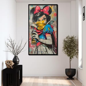 Rebel Princess Graffiti Art, Urban Street Art Canvas, Edgy Snow White ...