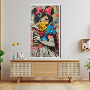 Rebel Princess Graffiti Art, Urban Street Art Canvas, Edgy Snow White ...