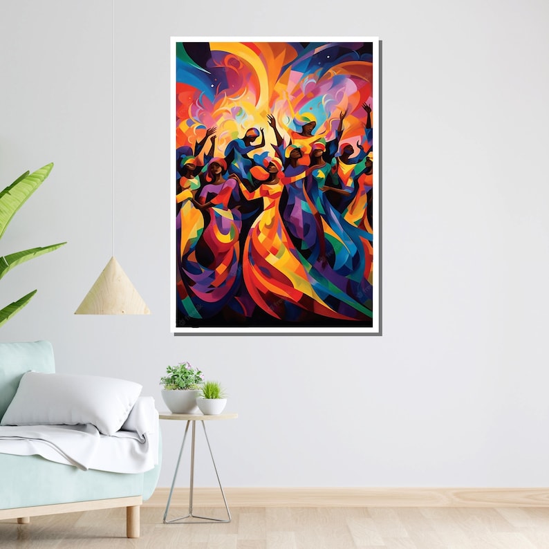 Vibrant Celebration Abstract Art, Colorful Dance Illustration, Joyful ...