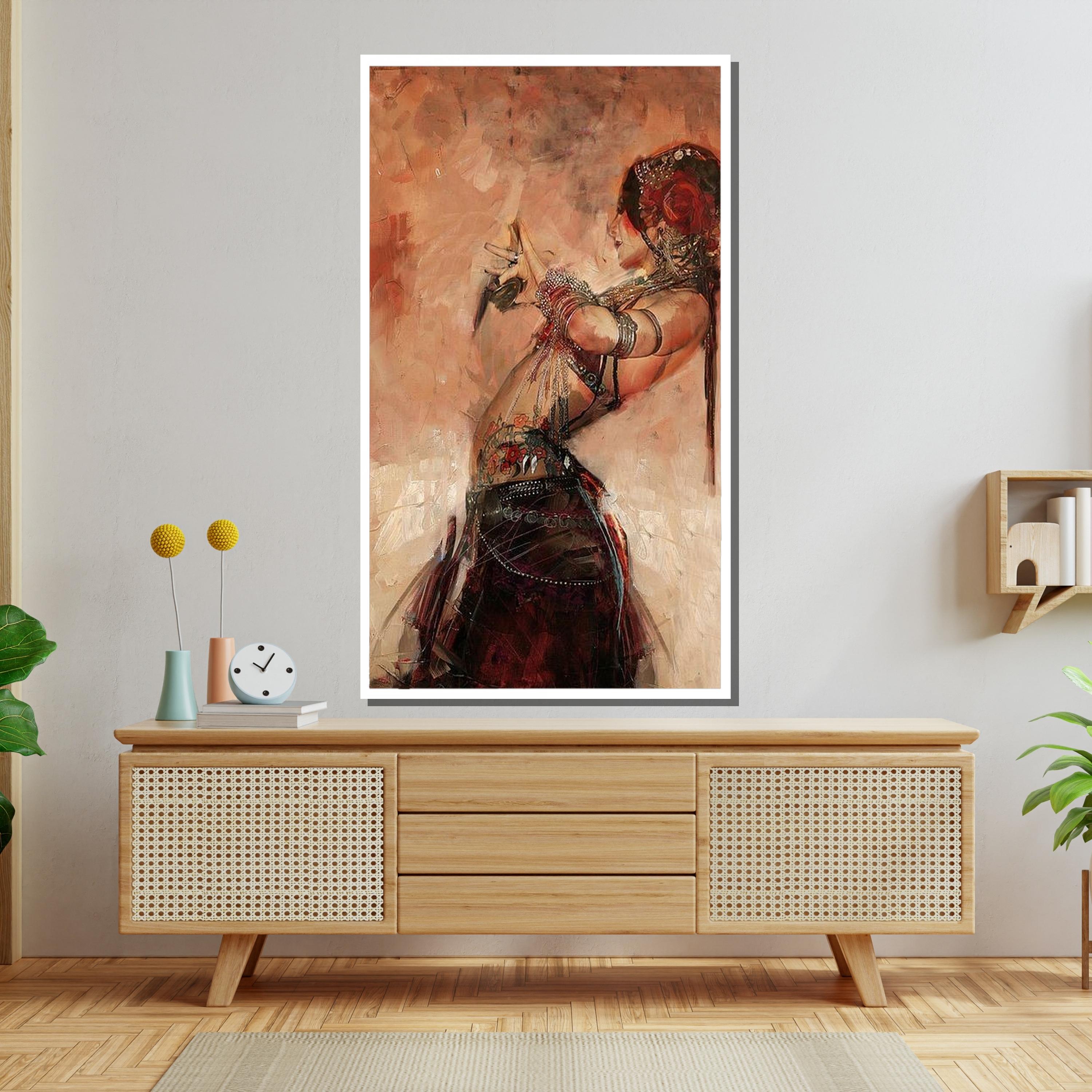 Exotic Belly Dancer Art Sensual Dance Canvas Oriental Dance Wall Art Ready To Hang Etsy