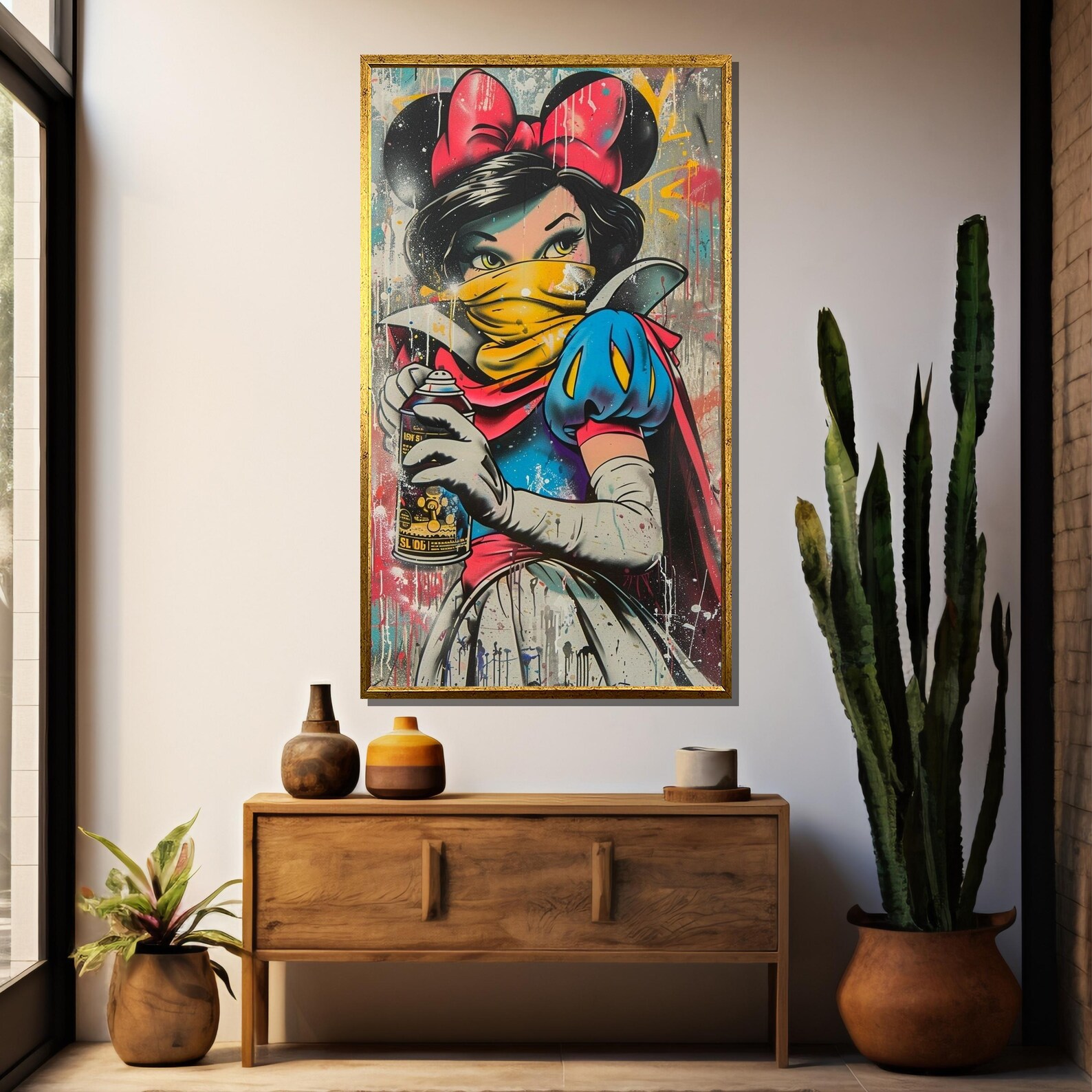 Rebel Princess Graffiti Art, Urban Street Art Canvas, Edgy Snow White ...