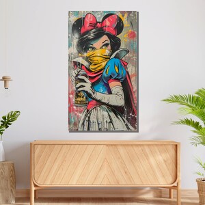Rebel Princess Graffiti Art, Urban Street Art Canvas, Edgy Snow White ...