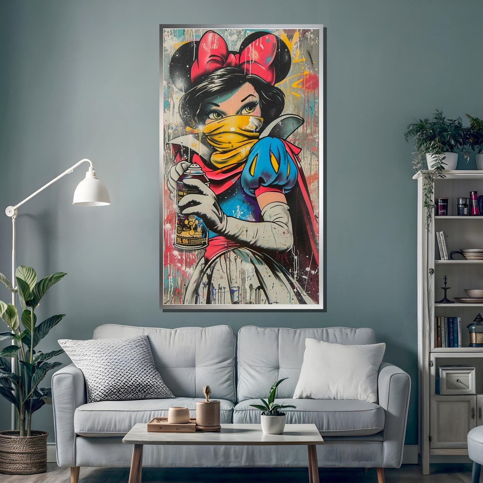 Rebel Princess Graffiti Art, Urban Street Art Canvas, Edgy Snow White ...
