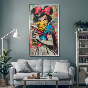Rebel Princess Graffiti Art, Urban Street Art Canvas, Edgy Snow White ...