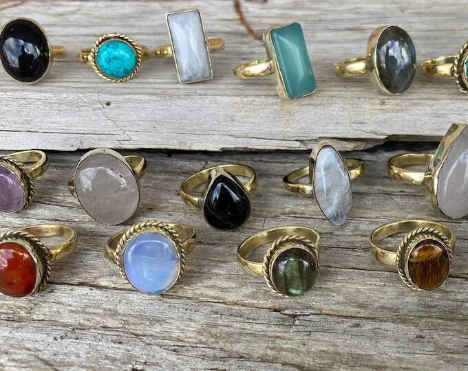 Silver Gemstone Ring Sample From Assorted Shapes Colors and - Etsy
