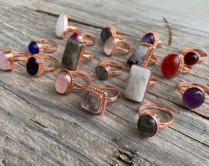 Silver Gemstone Ring Sample From Assorted Shapes Colors and - Etsy