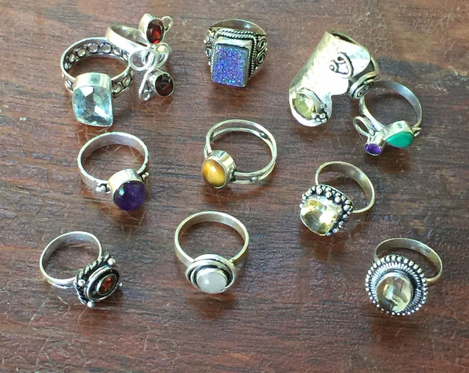 Vintage Silver Rings for Women Boho Silver Stacking Rings - Etsy