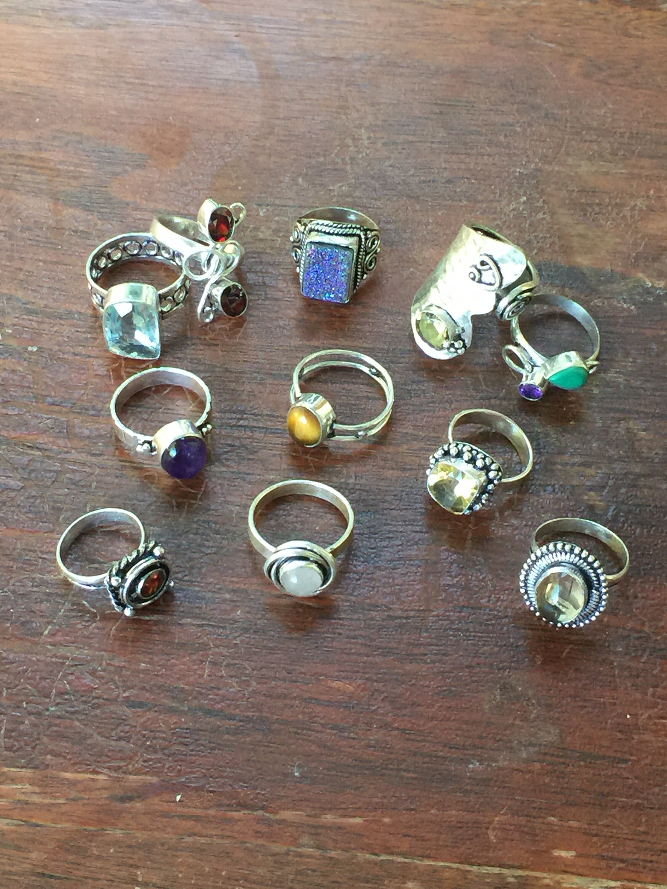 Silver Gemstone Ring Sample From Assorted Shapes Colors and - Etsy