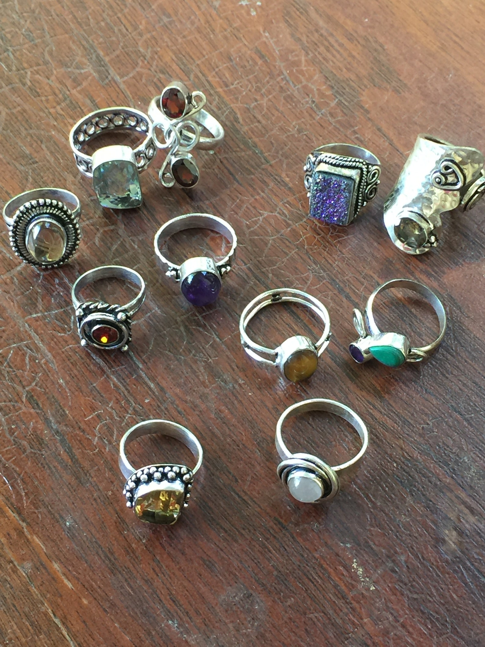 Silver Gemstone Ring, Sample From Assorted Shapes, Colors and Sizes ...