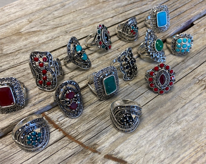 Vintage Silver Rings for Women Boho Silver Stacking Rings - Etsy