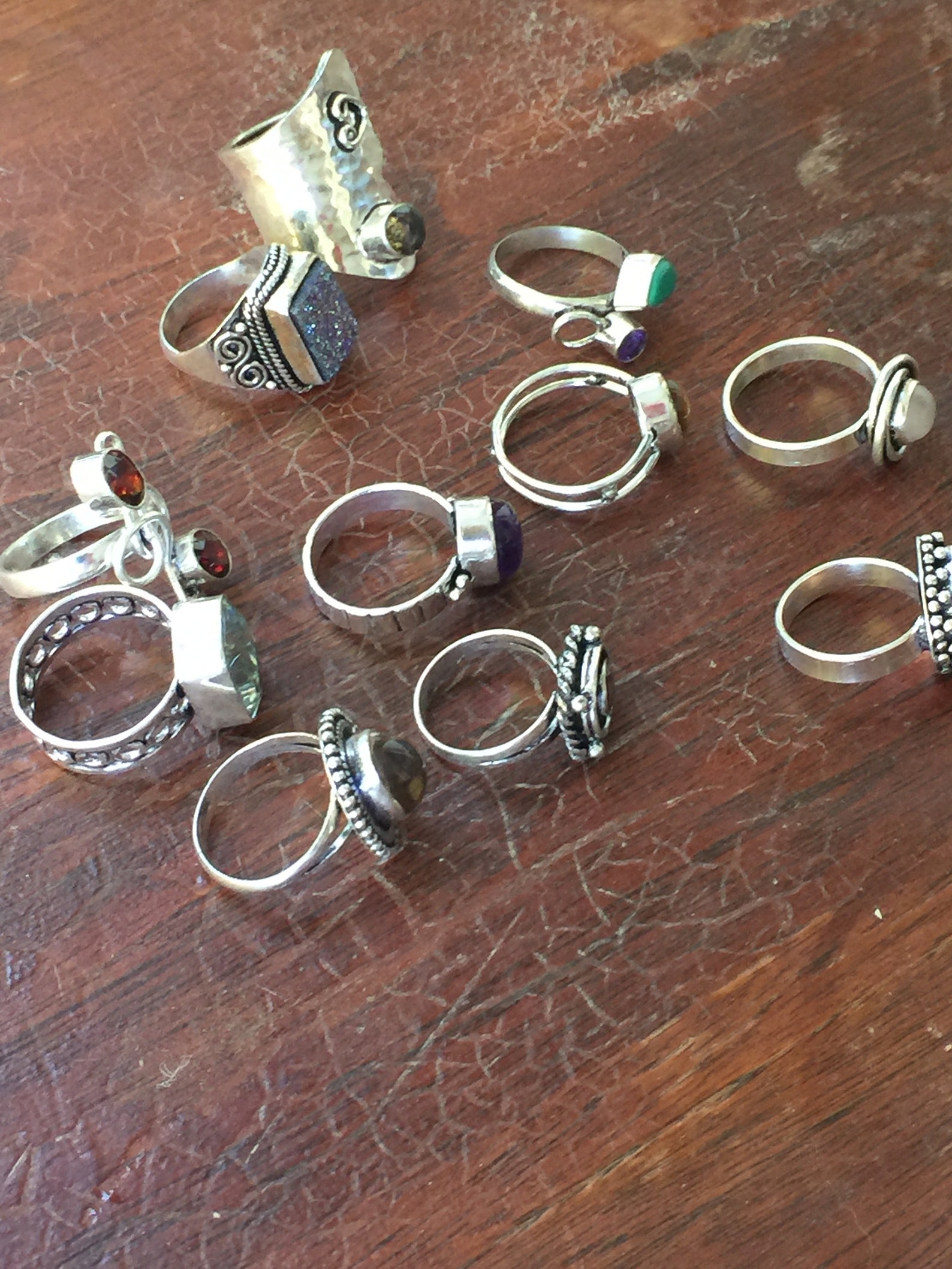 Silver Gemstone Ring, Sample From Assorted Shapes, Colors and Sizes ...