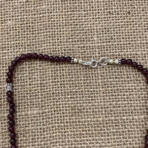 Necklace, Garnets Rounds Drops, Sterling Silver .925, 8 Hanging Length ...