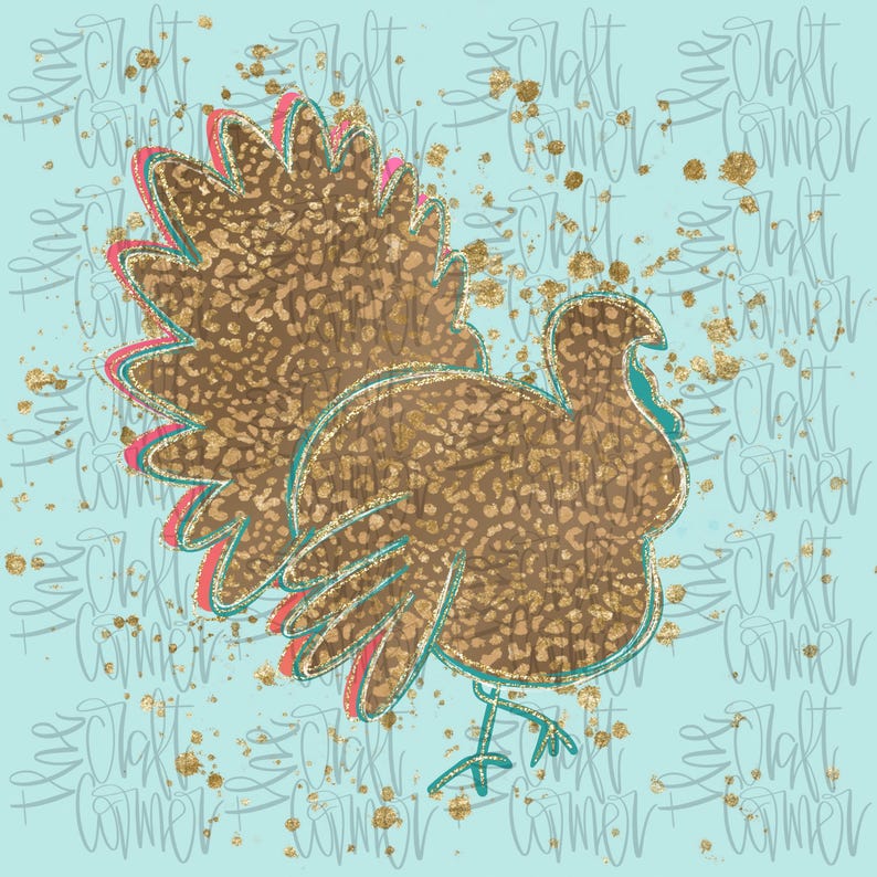 Turkey PNG, Leopard Thanksgiving PNG, Preppy Fall PNG, Leopard Turkey ...