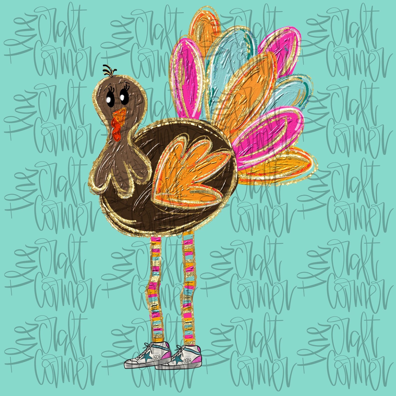 Turkey PNG, Thanksgiving PNG, Preppy Thanksgiving PNG, Girly Turkey ...